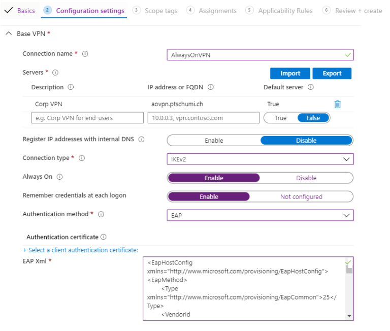 Always On Vpn User Tunnel With Intune On Aadj Device Part 4 Vpn